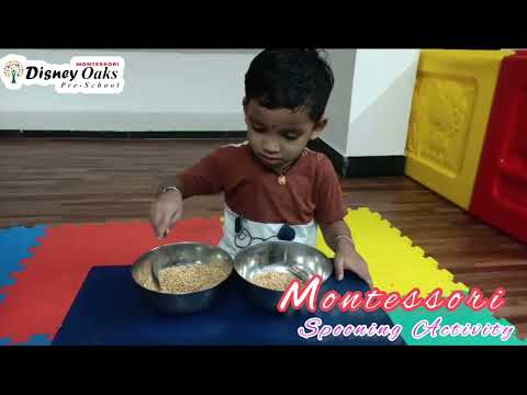Montessori Spooning Activity by Pre-Mont Toddlers - YouTube