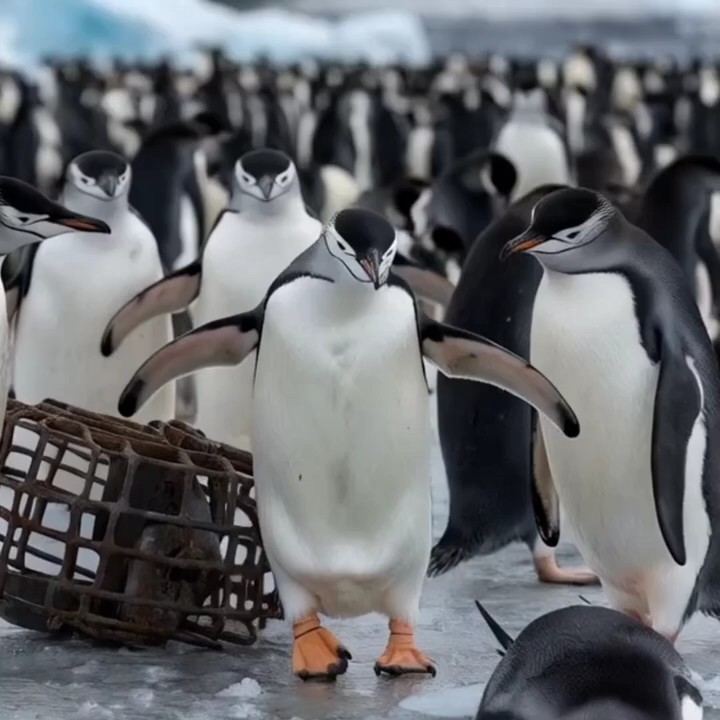 The rescue team saves the injured penguin in the Antarctica🥶🐧 #penguin ...