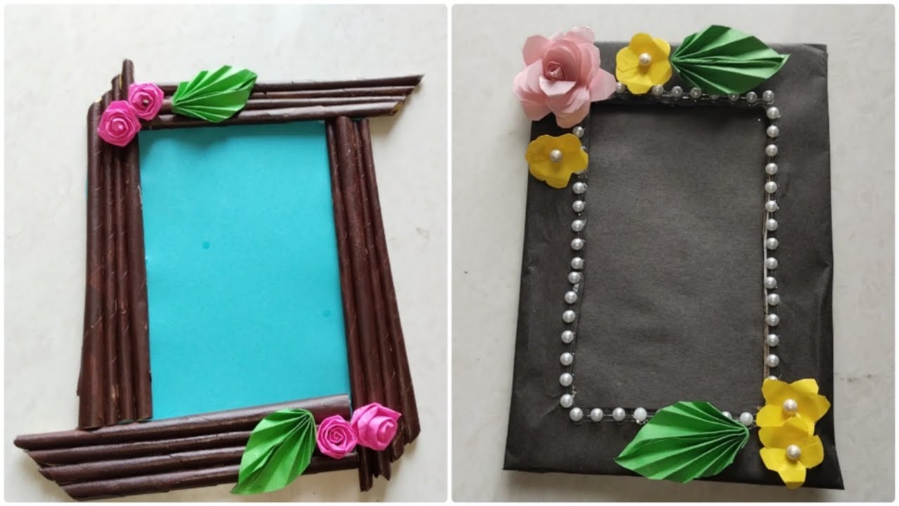 DIY photo frame handmade/ 2 easy photo frame making ideas #craft # ...