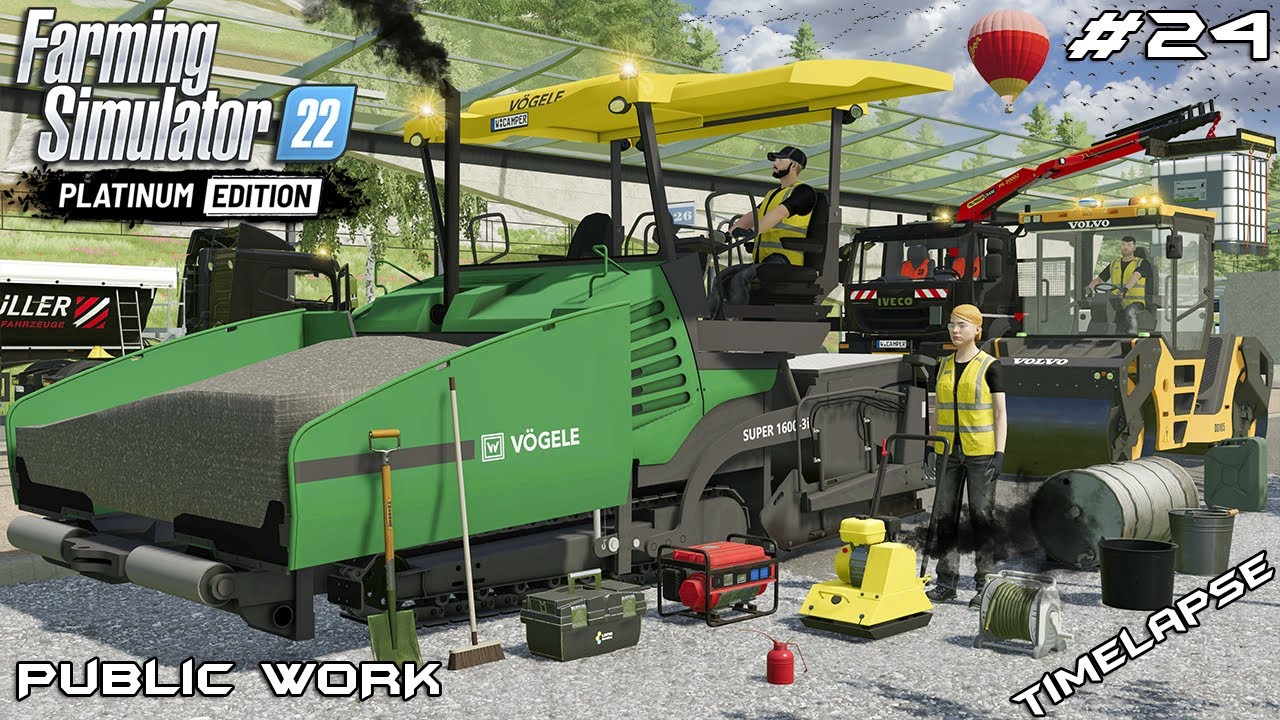 Asphalting TRAIN STATION with VOGELE SUPER 1600 3i | Public Work ...