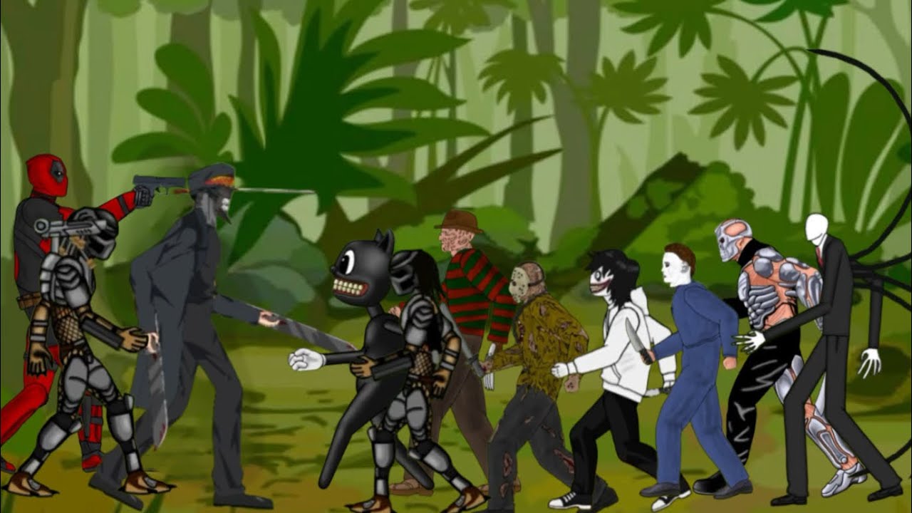 Katana man, Deadpool vs Slenderman, Cartoon Cat, Predator, Jason ...