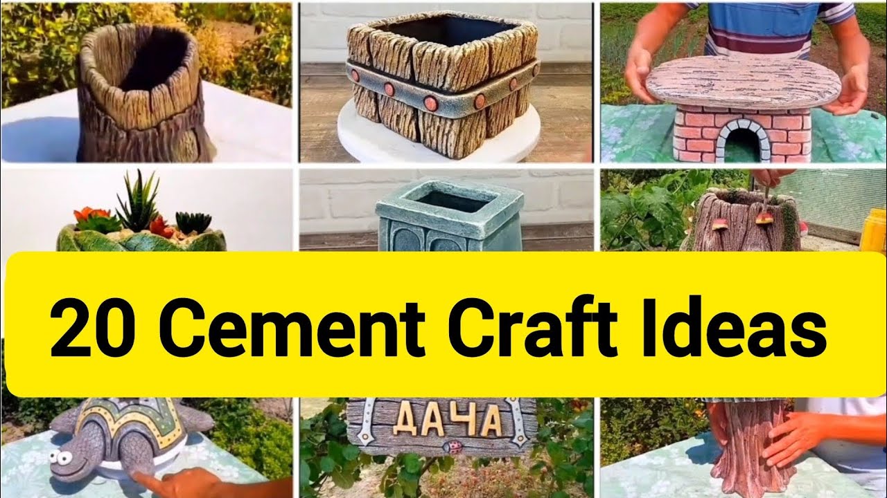 20 Cement Craft Ideas for garden decoration. - YouTube