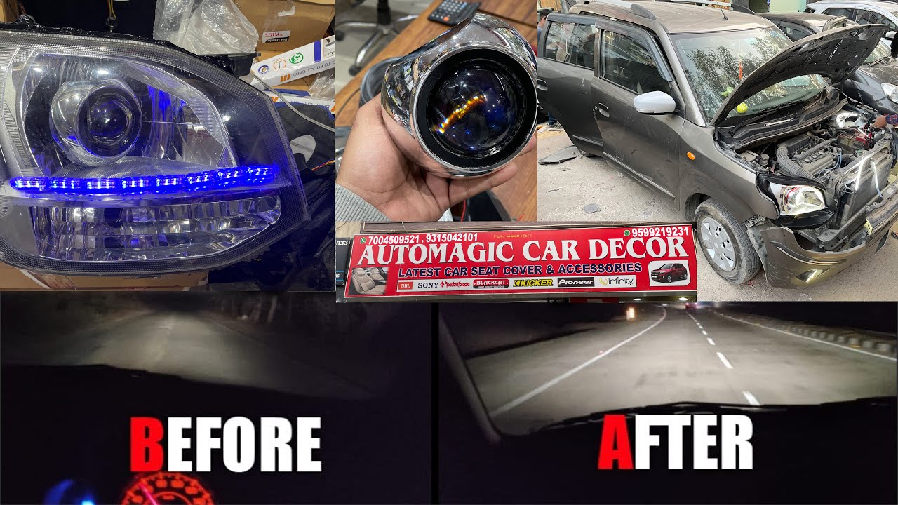 MODIFIED WAGON R 2022|AFTERMARKET PROJECTOR IN HEADLIGHT|LED PROJECTOR ...