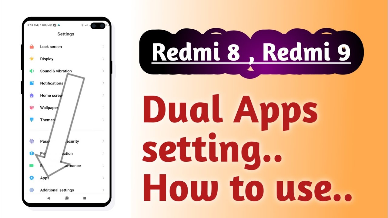 Redmi 8 , Redmi 9 , Dual Apps setting How to use - YouTube