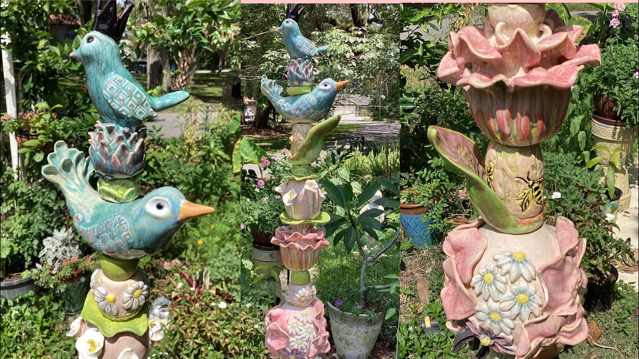 Floral Garden Stack Using Mayco, Amaco, and Coyote Glazes - YouTube