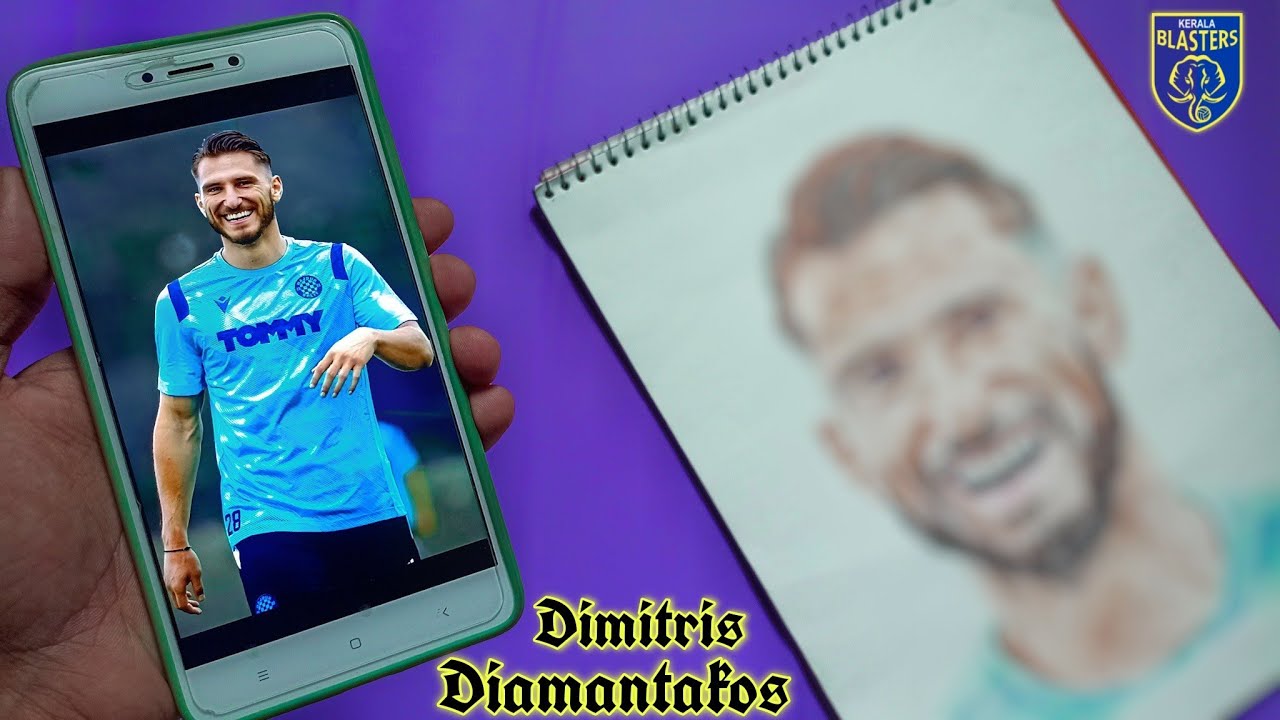 Dimitris Diamantakos drawing | Kerala Blasters FC | 💛 Kbfc 💛 | Colour ...