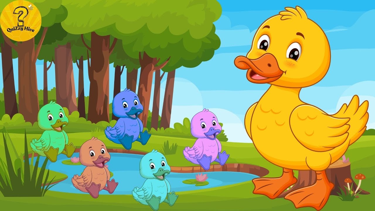 Duck rhymes for babies | 5 little Ducks nursery rhymes | Numbers song ...