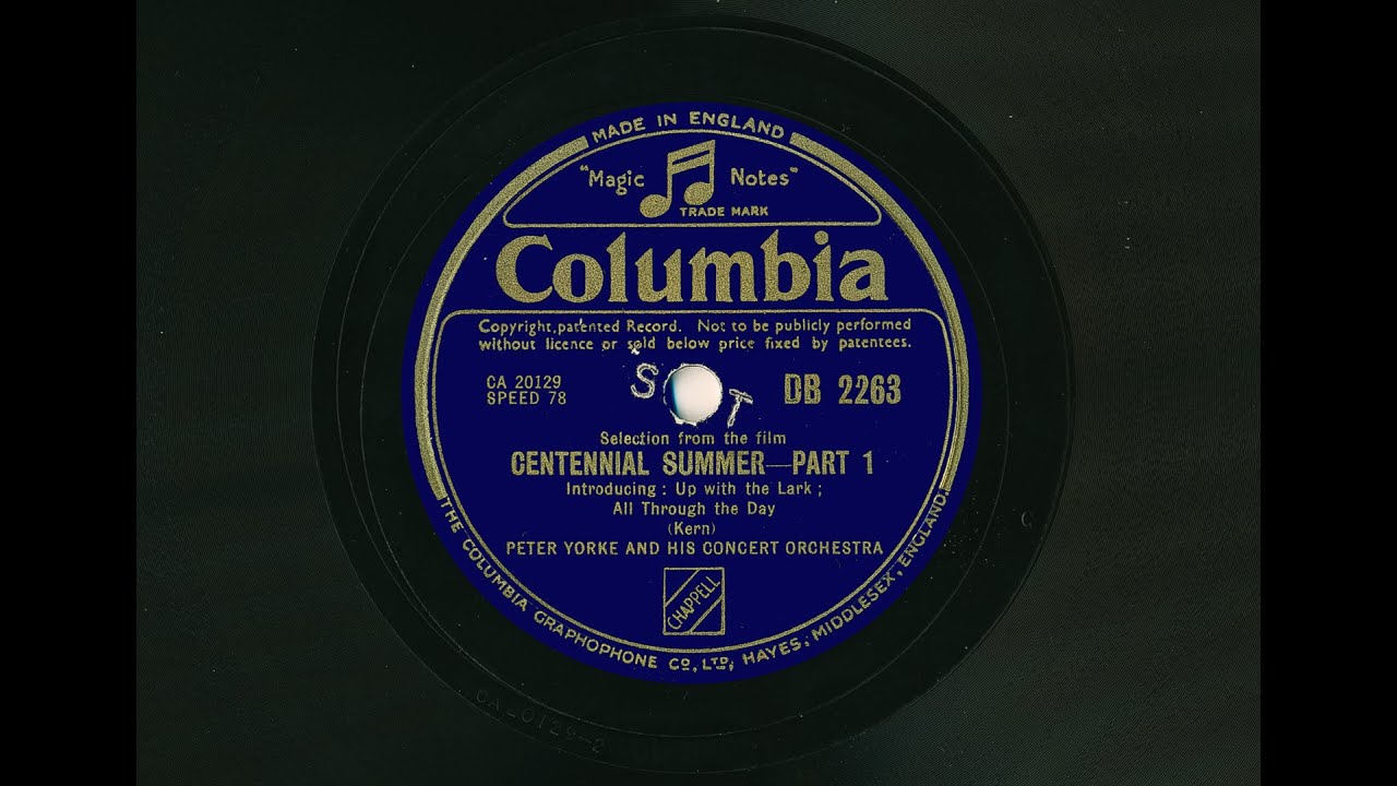 Peter Yorke And His Concert Orchestra - Centennial Summer-Part 1 - YouTube