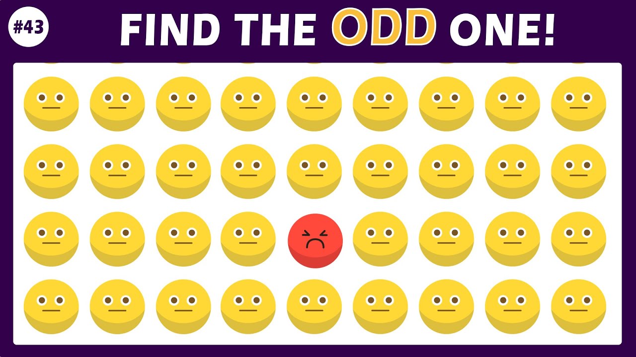 Find the Odd One Out #43 | How Good Are Your Eyes Find The ODD Emoji ...