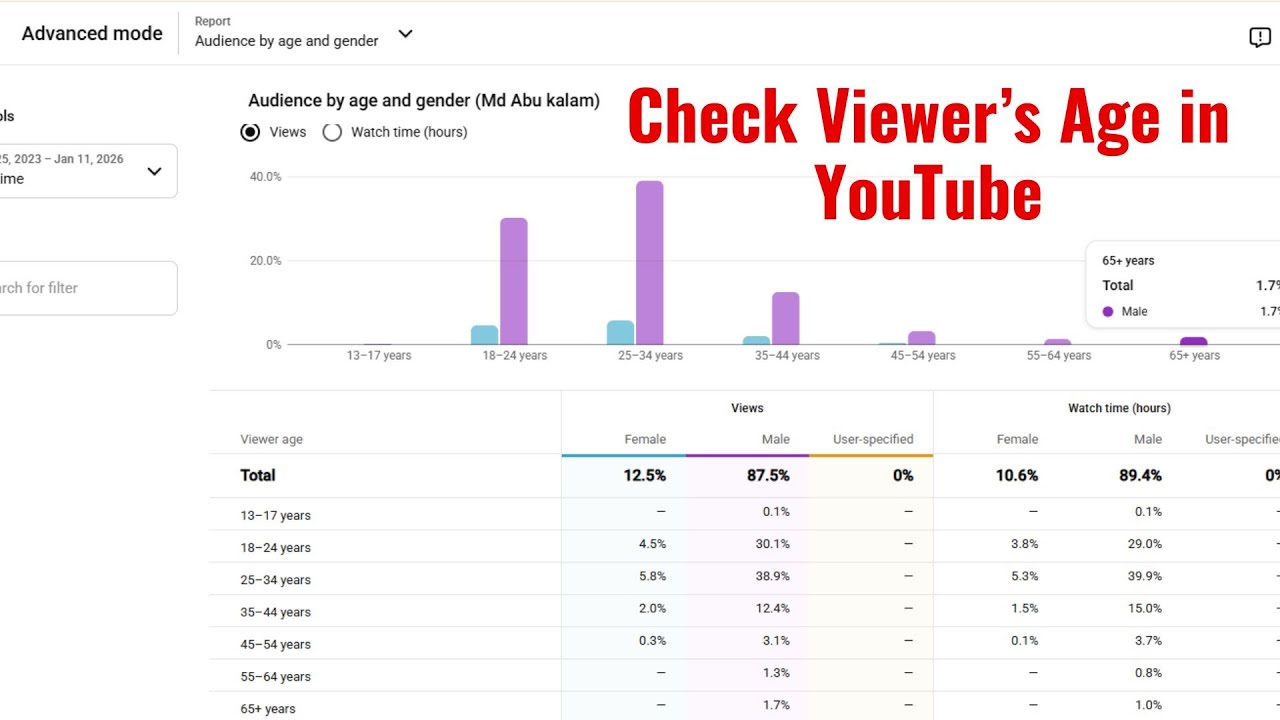 How To Check Viewer’s Age in YouTube 📊 (Audience Age Analytics!) - YouTube