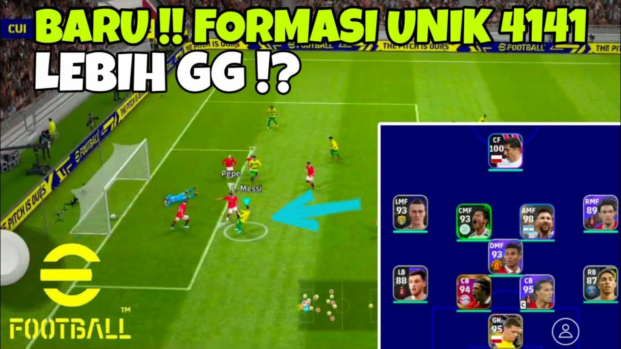 BARU !! FORMASI UNIK 4141 LEBIH GG EFOOTBALL 2023 ! RIVIEW FORMASI 4141 ...