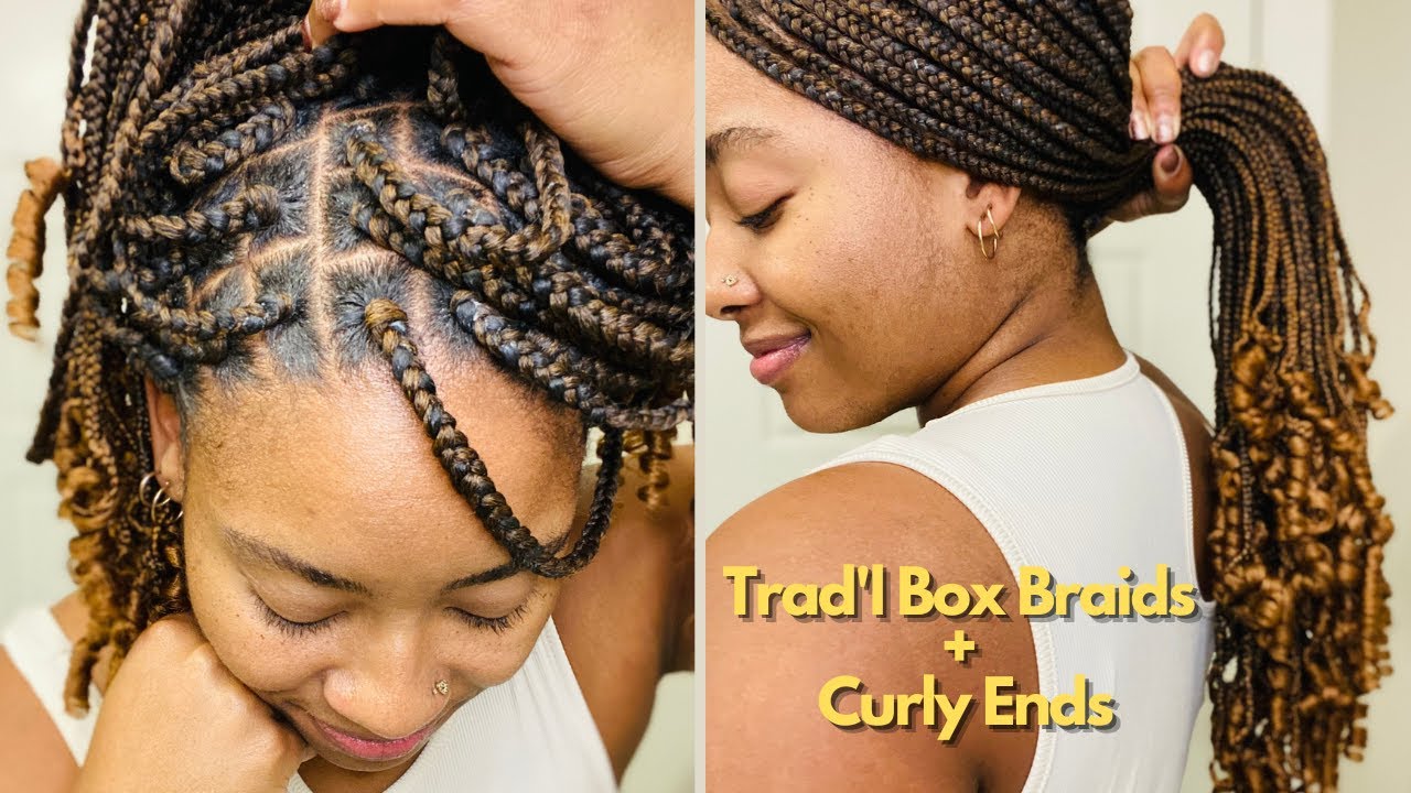Vacation Hair: Traditional/Knotted Box Braids + Curly Ends (Naturally ...