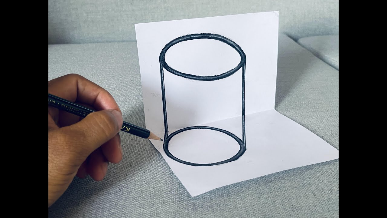 easy draw 3D Trick Art on paper for beginners, how to draw 3D Trick Art ...