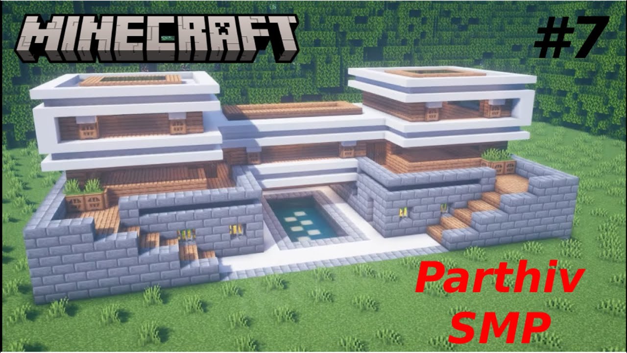 Completing Our Modern House In Our SMP | Parthiv SMP - YouTube