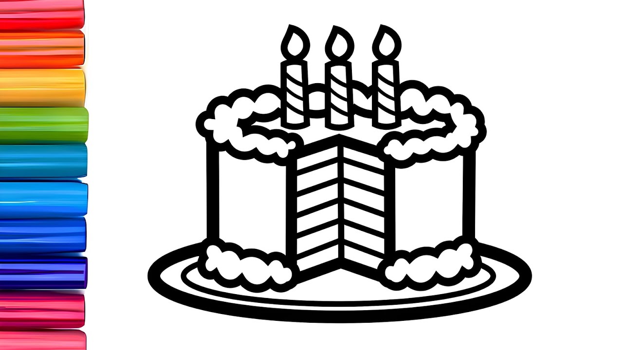 How to draw a cake step by step|| Birthday cake drawing easy || cake ...