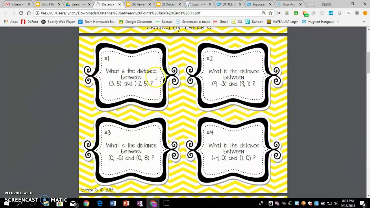 2I Distance Between Points Task Cards - YouTube