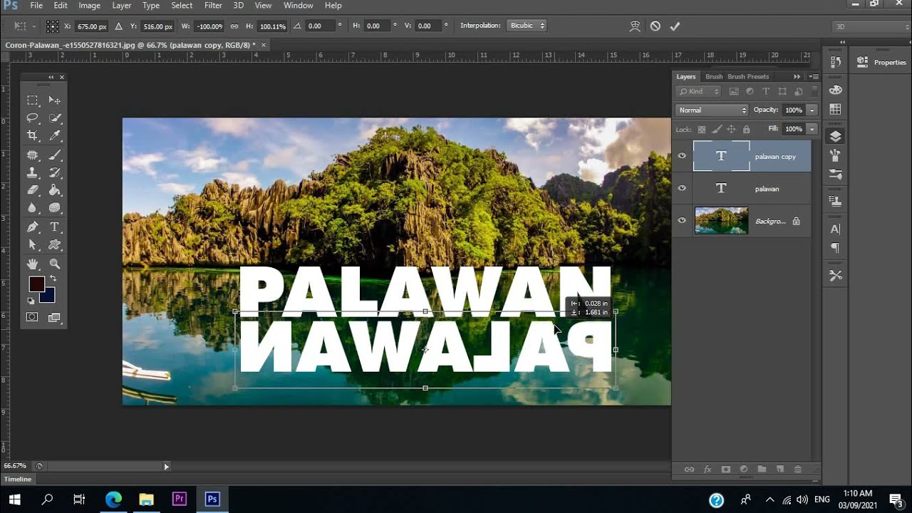 How to make Text Reflection Effect using Adobe Photoshop - YouTube