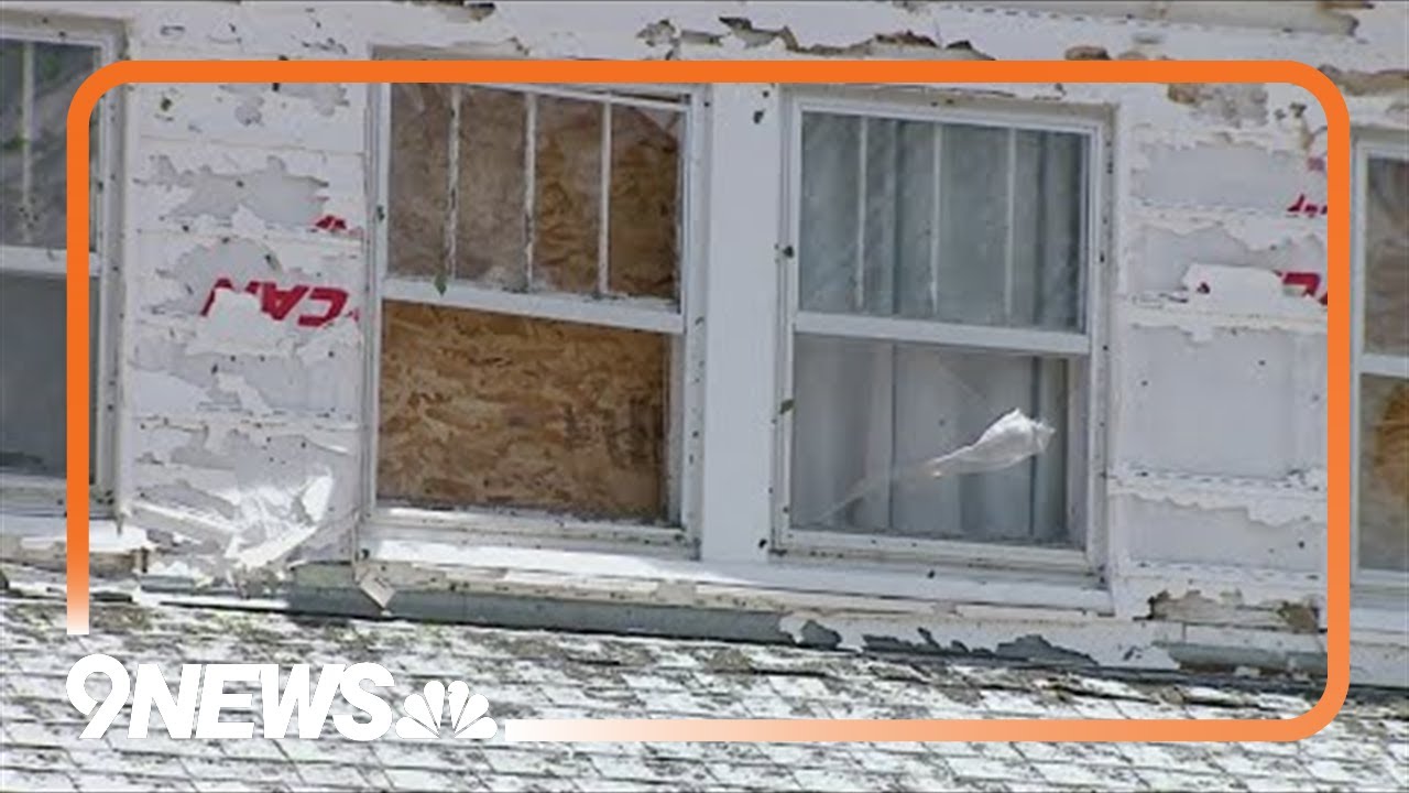 Huge hail causes damage in Yuma, Colorado - YouTube