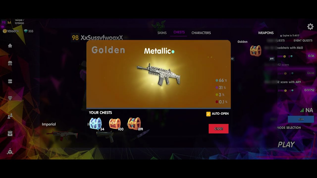 85 golden chests but alot to go - YouTube