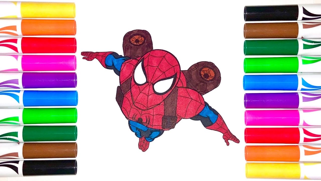 Spiderman Coloring Pages / Superhero Flying Spider-man Coloring with ...