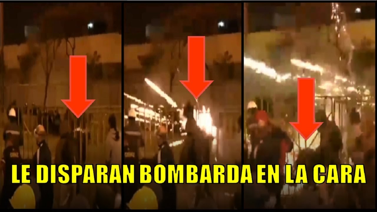 MANIFESTANTE LANZA BOMBARDAS Y DEJAN GRAVE A OTRO MANIFESTANTE - MARCHA ...