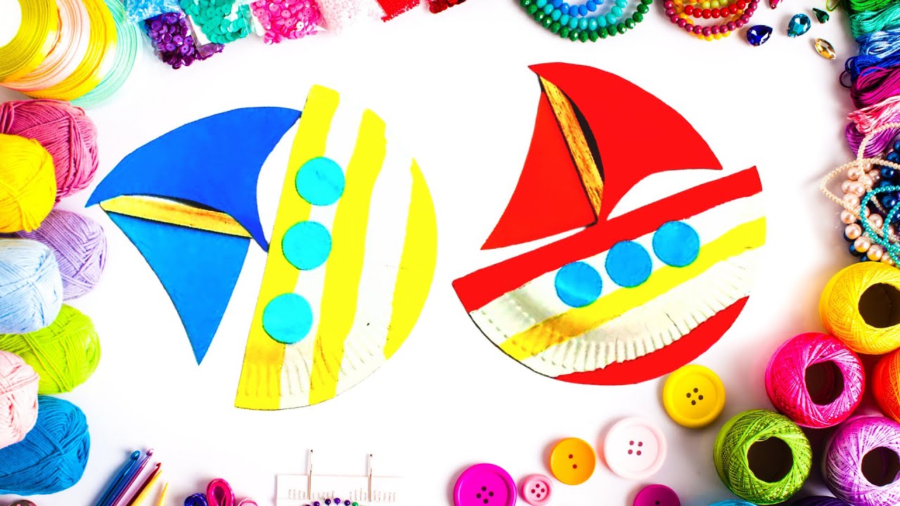 DIY Paper Plate Boat Craft for kids - YouTube