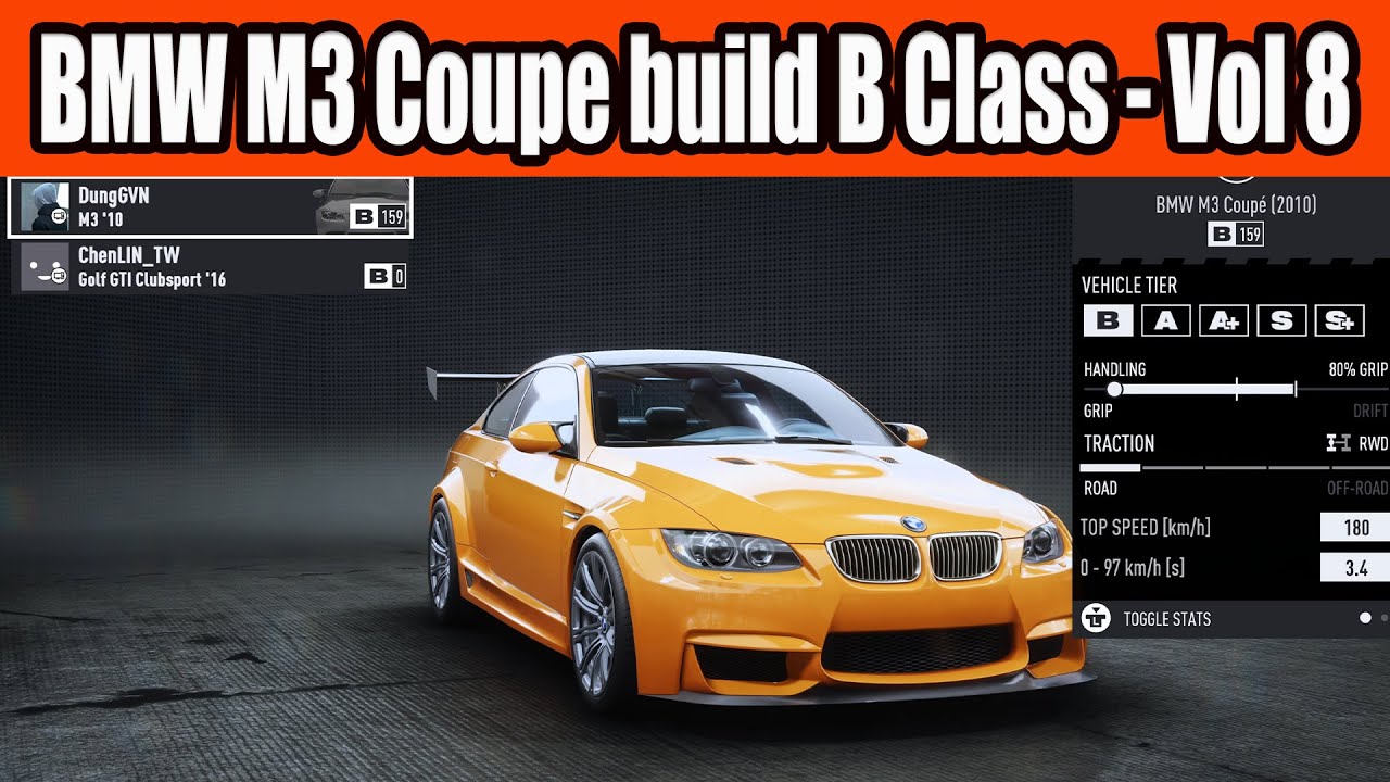 BMW M3 Coupe 2010 build B Class Car in NFS Unbound Vol 8 - YouTube