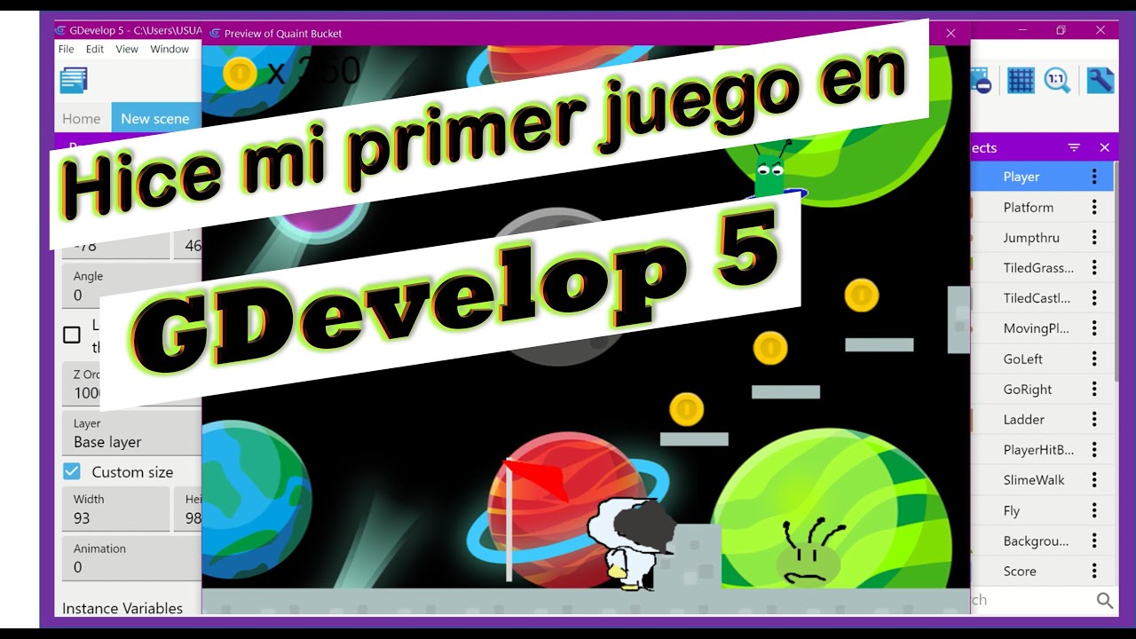Como hacer un juego en GDevelop 5 Como programé mi primer juego en GDevelop 5 - YouTube