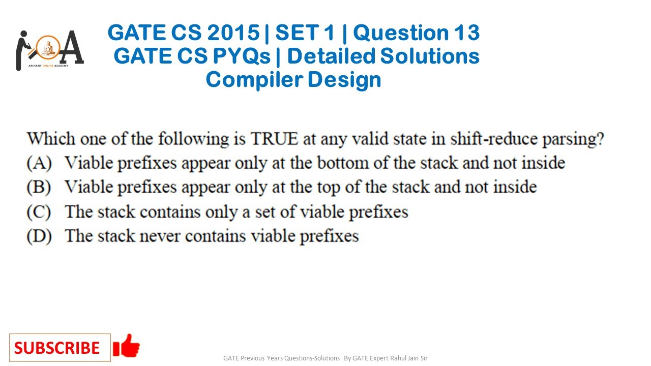 GATE CS 2015 | Set 1-Question 13 | GATE CS PYQs | GATE CS Solutions ...