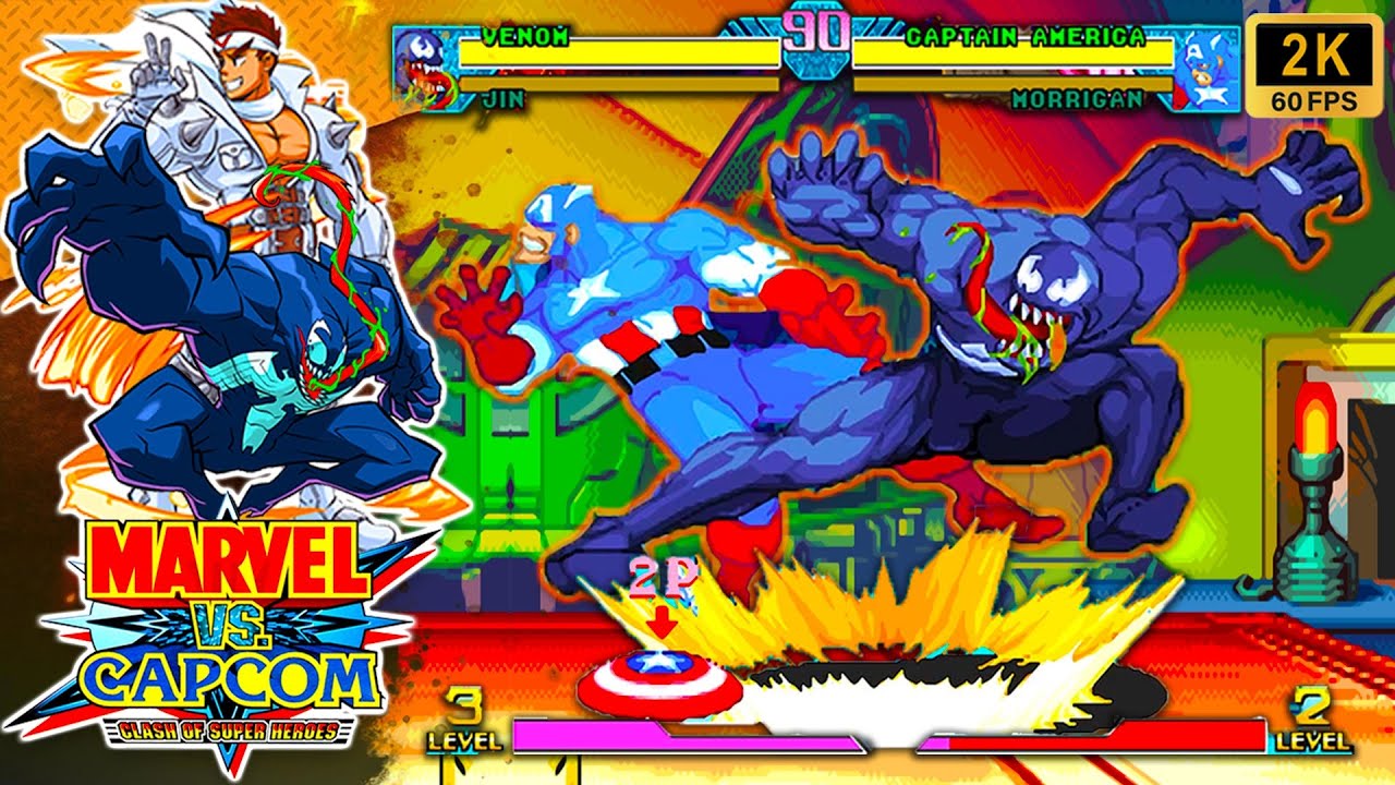Marvel vs. Capcom - Venom & Jin (Arcade / 1998) 2K 60FPS - YouTube