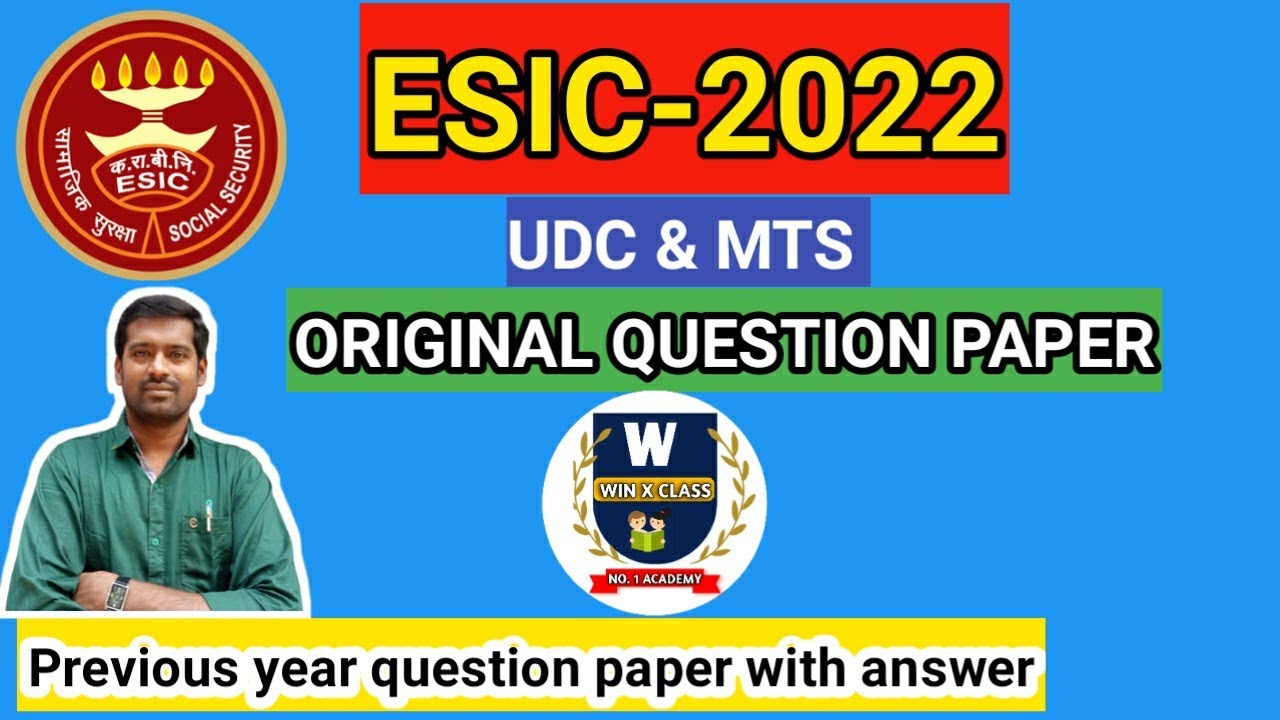 Esic mts udc previous year question paper answer/ general awareness ...