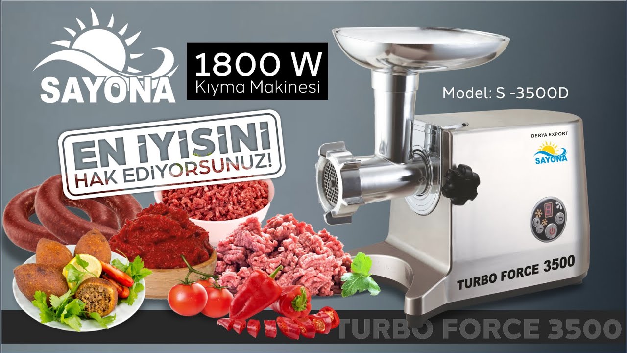 Sayona 1800W Et Kıyma Makinesi (Model: S-3500D) - YouTube