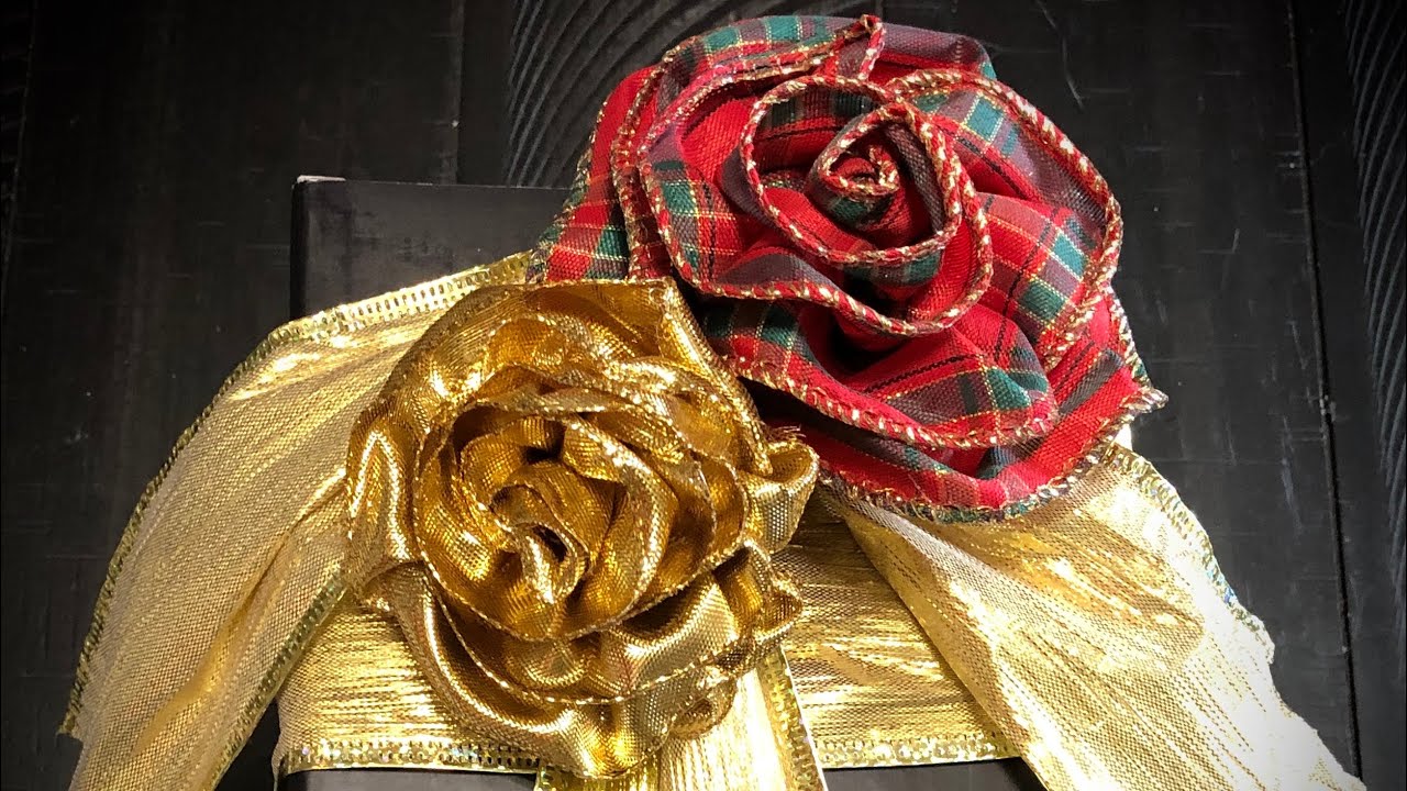 Christmas in July/Craft Fair 2021 Idea #4 Ribbon Roses - YouTube