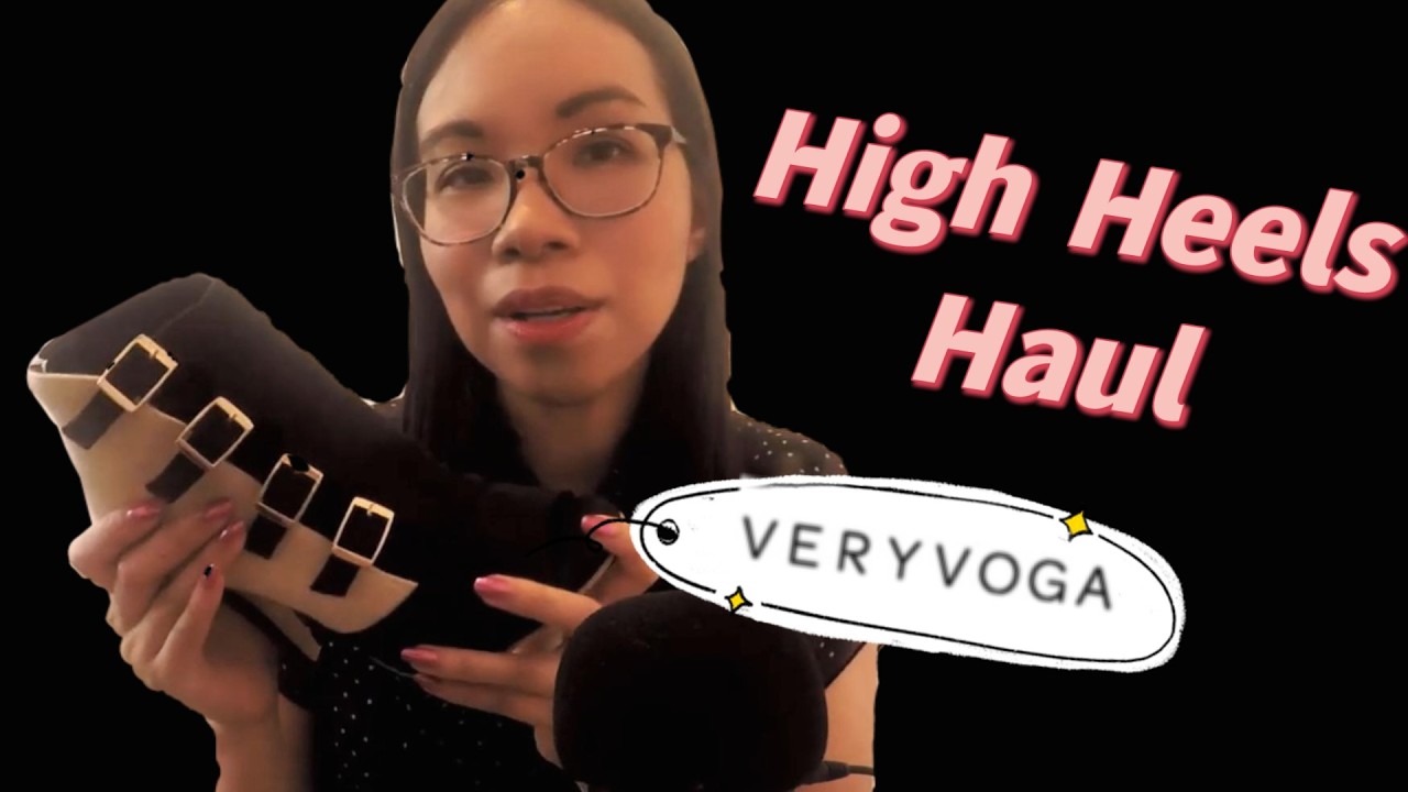 ASMR VERY VOGA HIGH HEELS HAUL (Shoe Tapping & Scratching, Mouth Sounds ...