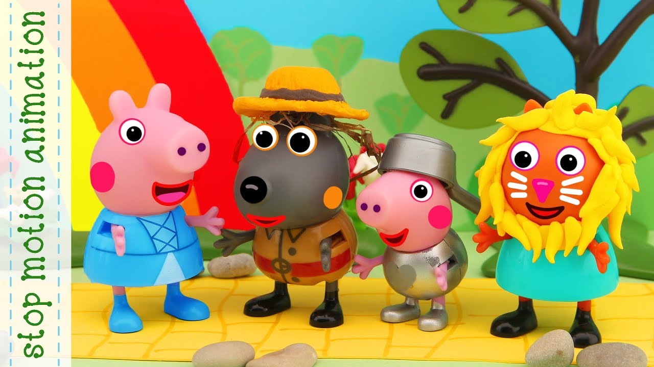 The Wizard of Oz Peppa pig toys stop motion animation english episodes ...
