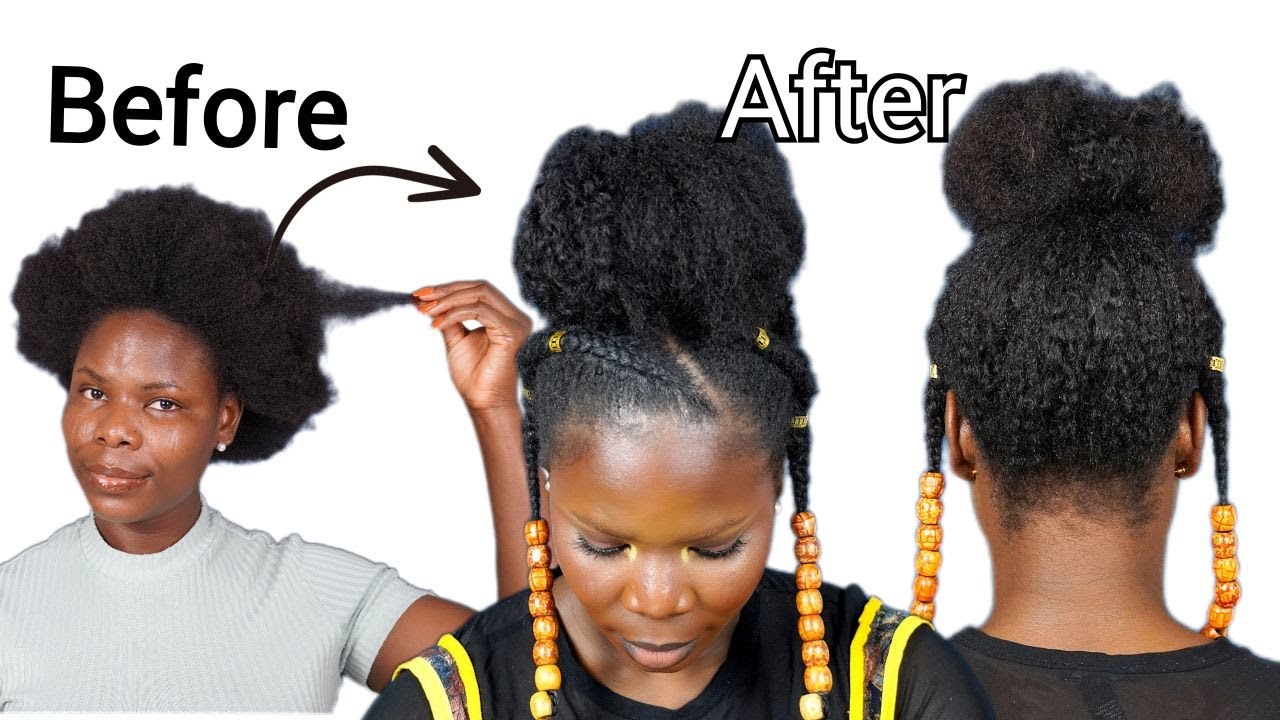 DIY: Easy Updo Messy Bun Hairstyle Quick Weave With Braids - YouTube