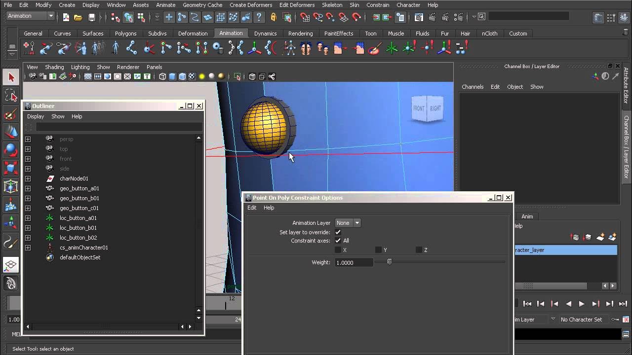 09 Point on Poly constraint maya rigging - YouTube