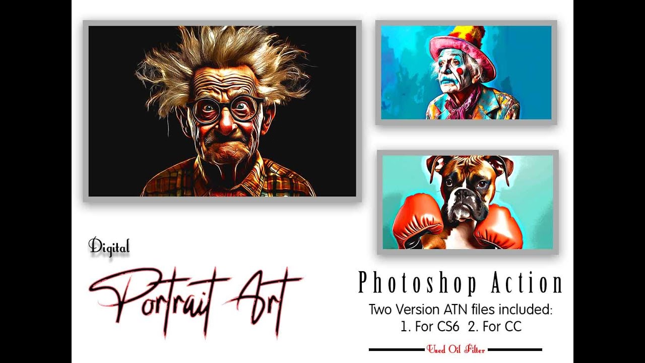 Digital Portrait Art Photoshop Action - YouTube