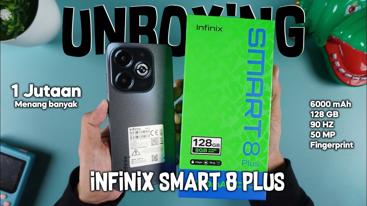 1 JUTAAN BATERAI 6000 mAh !! | UNBOXING INFINIX SMART 8 PLUS INDONESIA ...