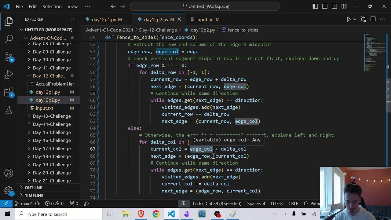 Advent Of Code Day 12 Edges and Areas Walkthrough & Time Complexity - YouTube