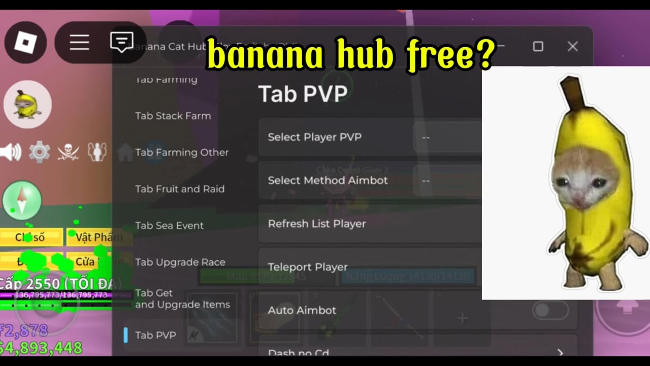 Hướng dẫn hack bloxfruit siêu mượt ko văng ko lag,banana hub come back ...