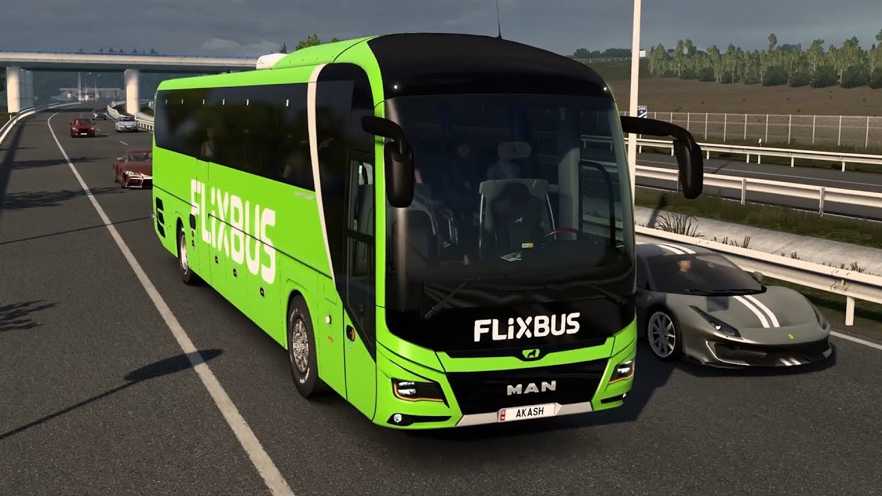 ETS2 Flixbus Bus MAN Lion’s Coach | Non-stop Intercity Bus Journey ...