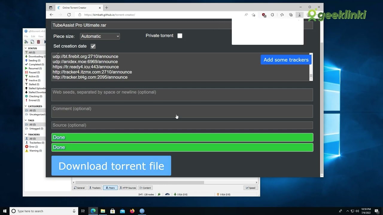 How to create a torrent file and upload/share them with friends ...