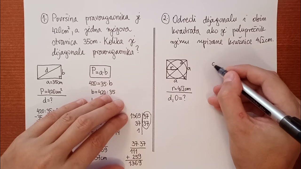 Pitagorina teorema - kvadrat i pravougaonik - YouTube