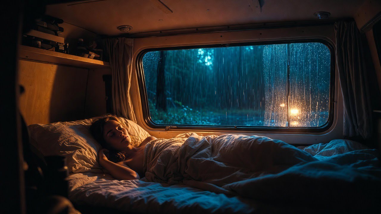 Wrapped in Rain Inside My Campervan | Peaceful Sleep Vibes - YouTube
