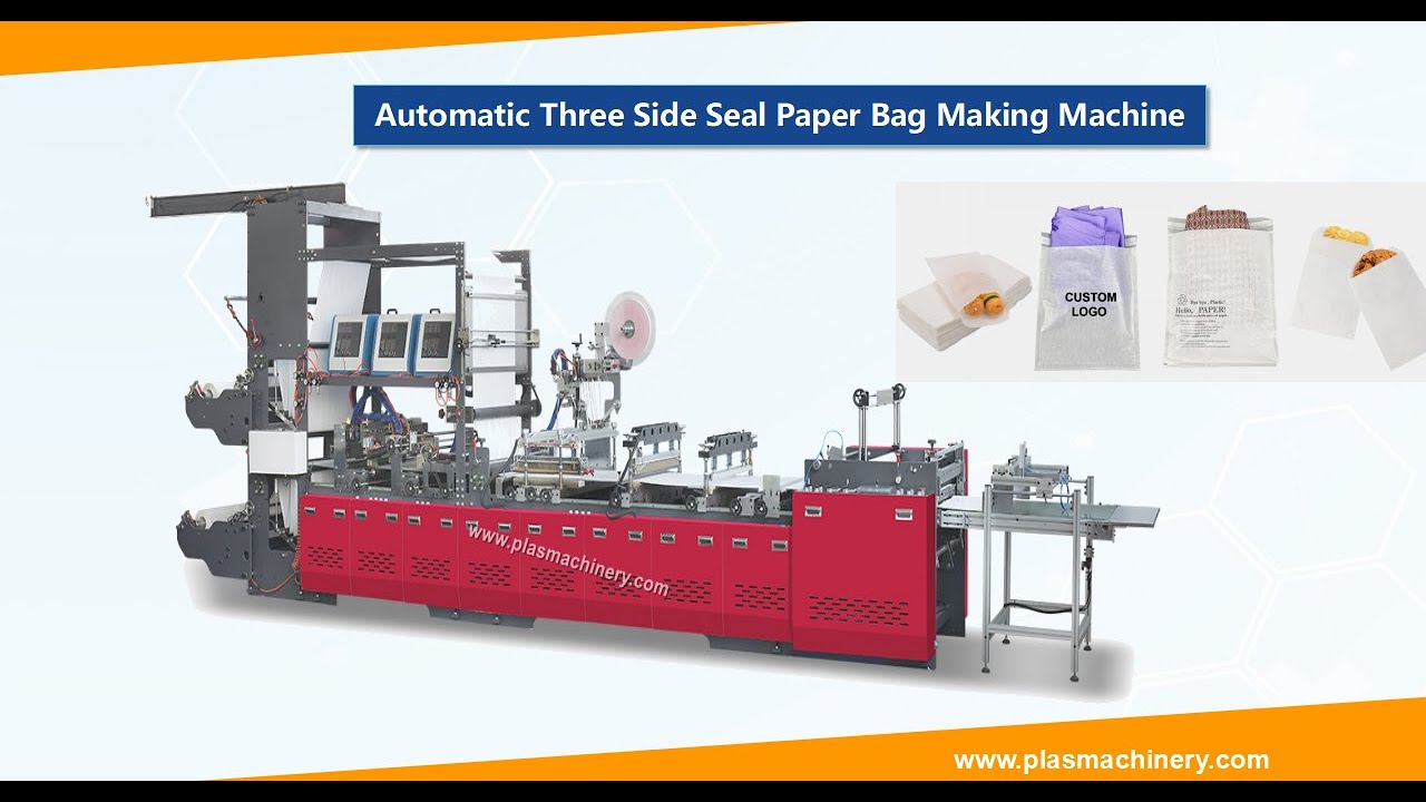 Three Side Seal Paper Bag Making Machine - YouTube