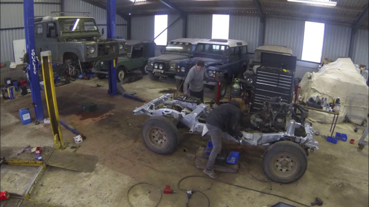 Land Rover Defender chassis swap IN ACTION - YouTube