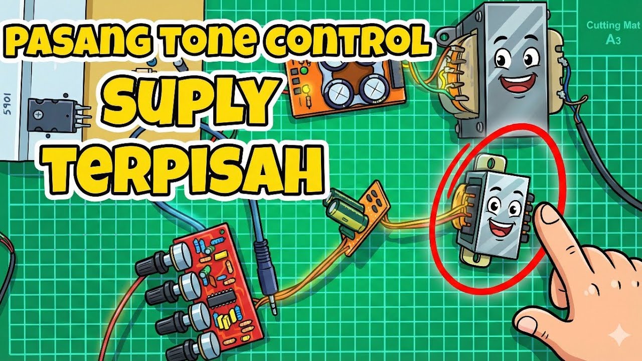 cara pasang Tone Control dengan suply terpisah - YouTube