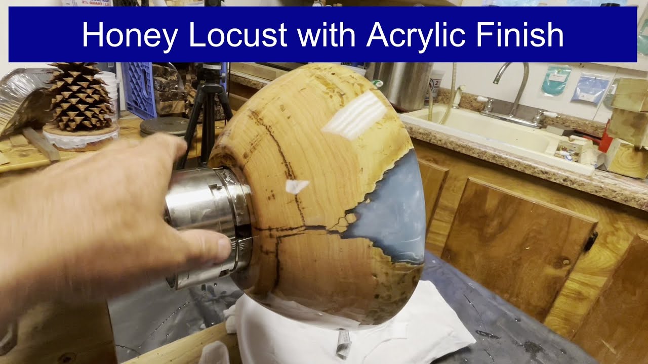 Honey Locust End Grain with Acrylic Finish - YouTube