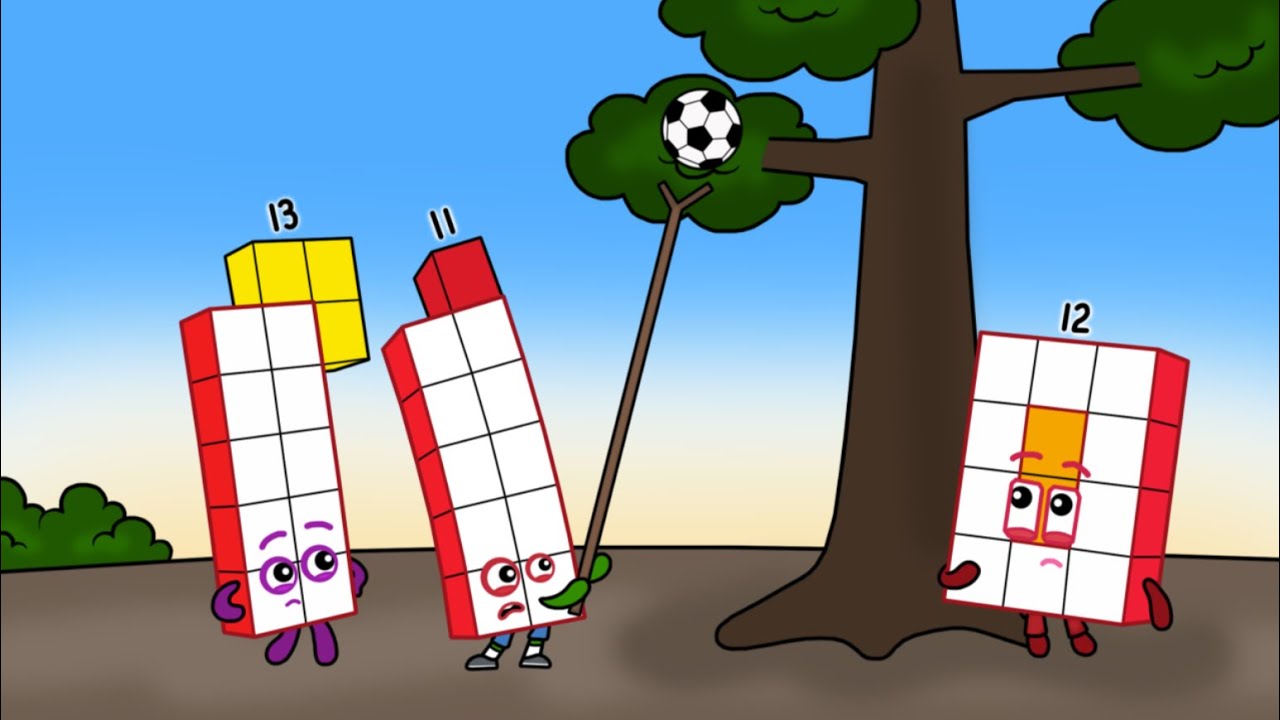 The soccer ball got stuck in a tree, NB 11 12 13 - Numberblocks fanmade ...